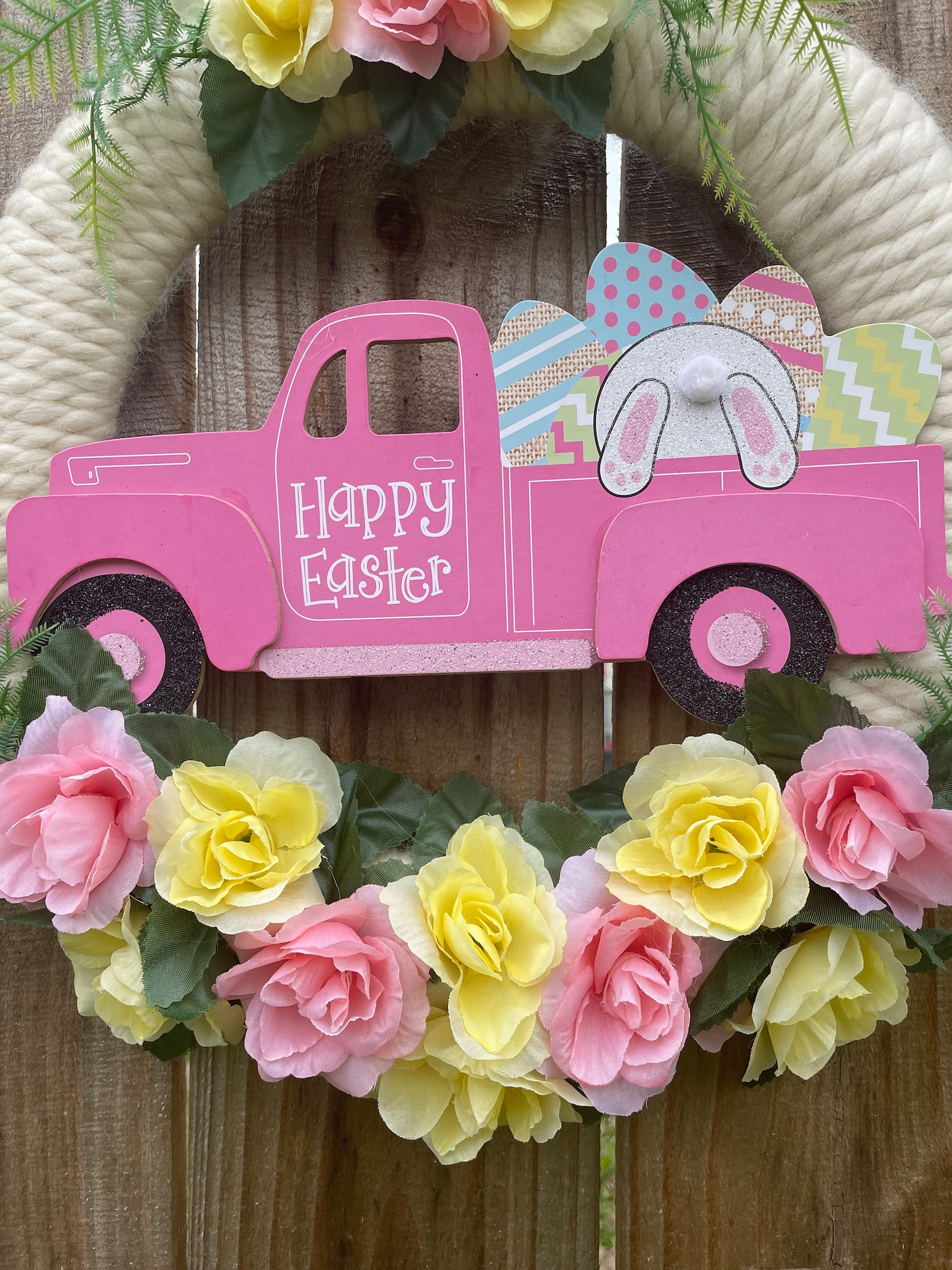 Fuzzy Yarn 14 Inches Wreath - Etsy