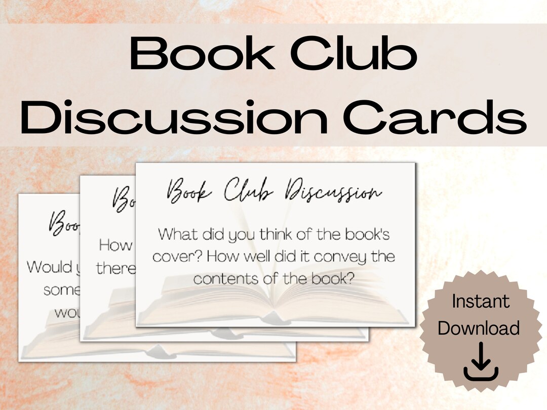 Book Club Book Club Discussion Cards Book Club Questions - Etsy