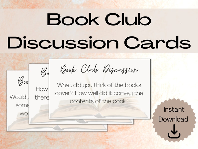 Book Club Book Club Discussion Cards Book Club Questions - Etsy