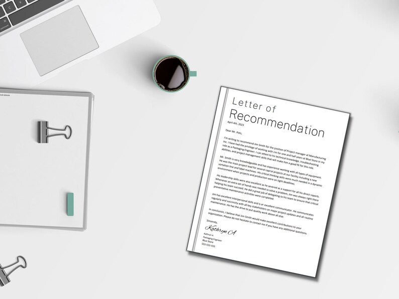 Letter of Recommendation Template for Professionals | Reference Letter ...