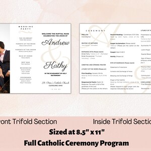 Catholic Wedding Mass Program Trifold: Modern DIY Canva Template ...