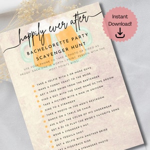 Hoppily Ever After Bachelorette Party Scavenger Hunt, Brew Crew ...