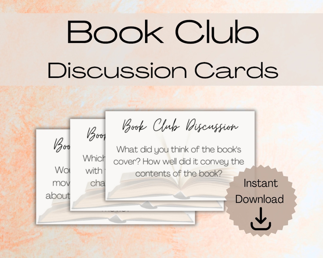 Book Club - Book Club Discussion Cards- Book Club Questions - Book ...