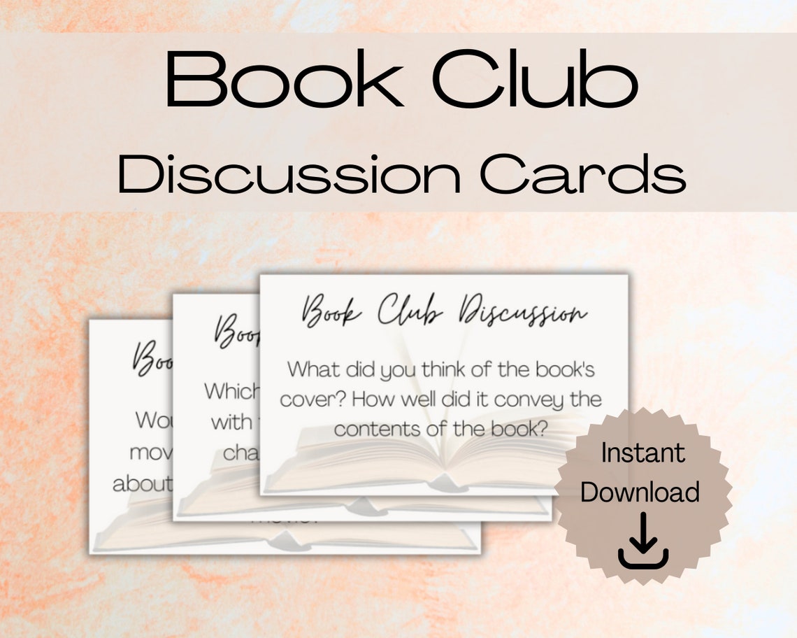 Book Club - Book Club Discussion Cards- Book Club Questions - Book ...