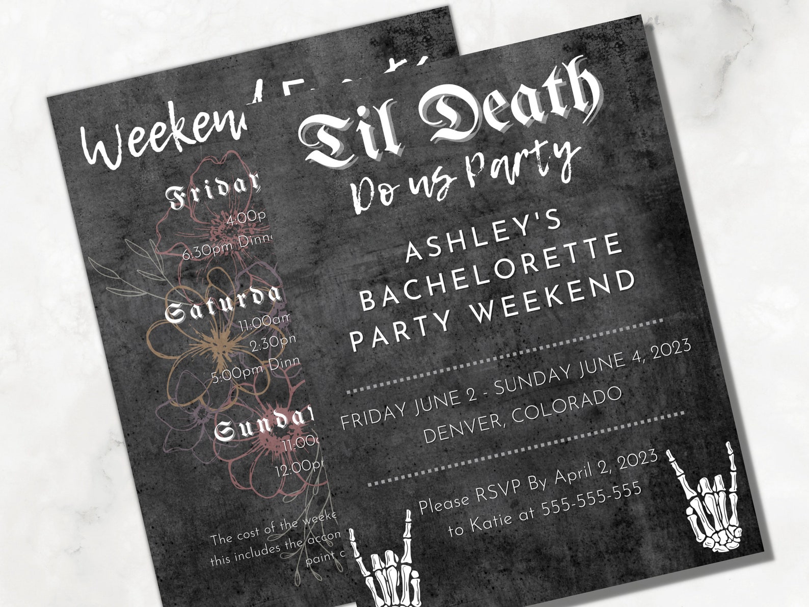 Til Death Do Us Party Bachelorette Party Invitation Template, Bride or ...