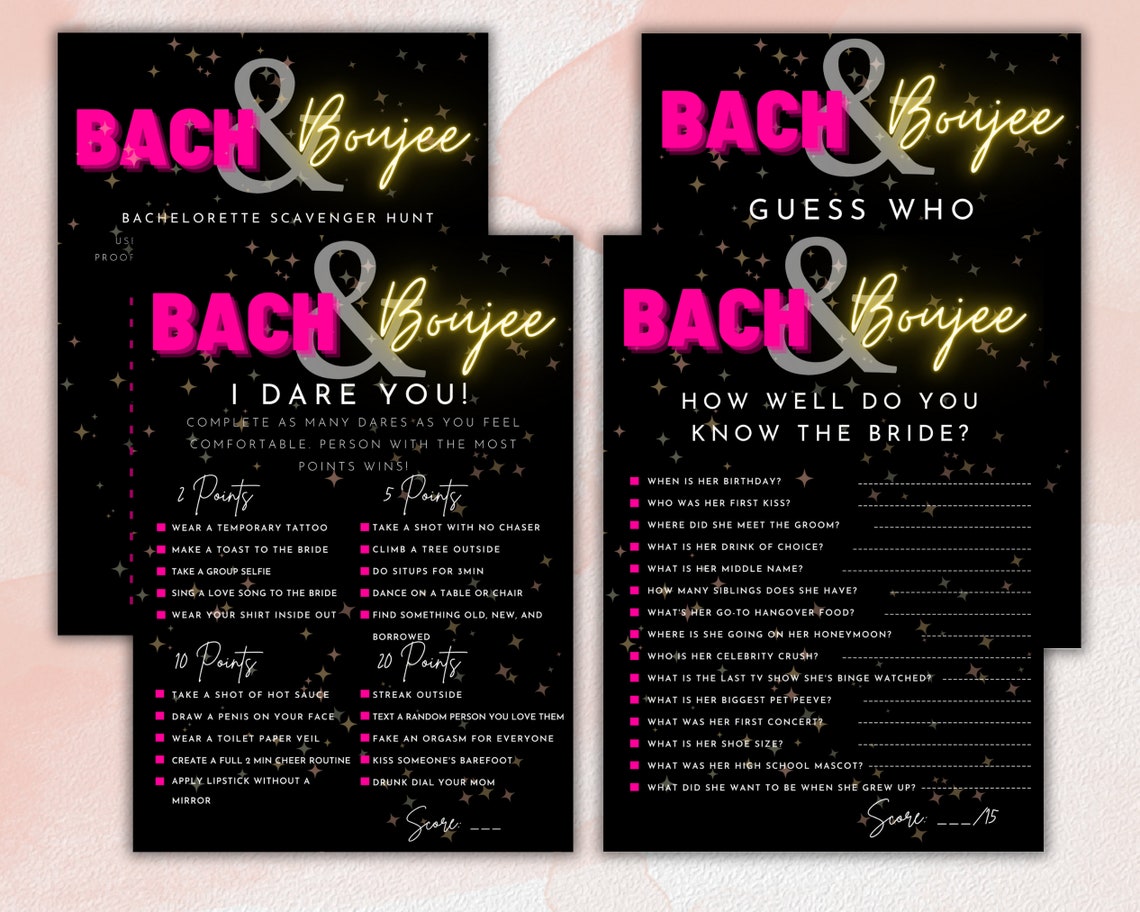 Bach and Boujee Bachelorette Party Ultimate Game Pack, Bride and Boujee ...