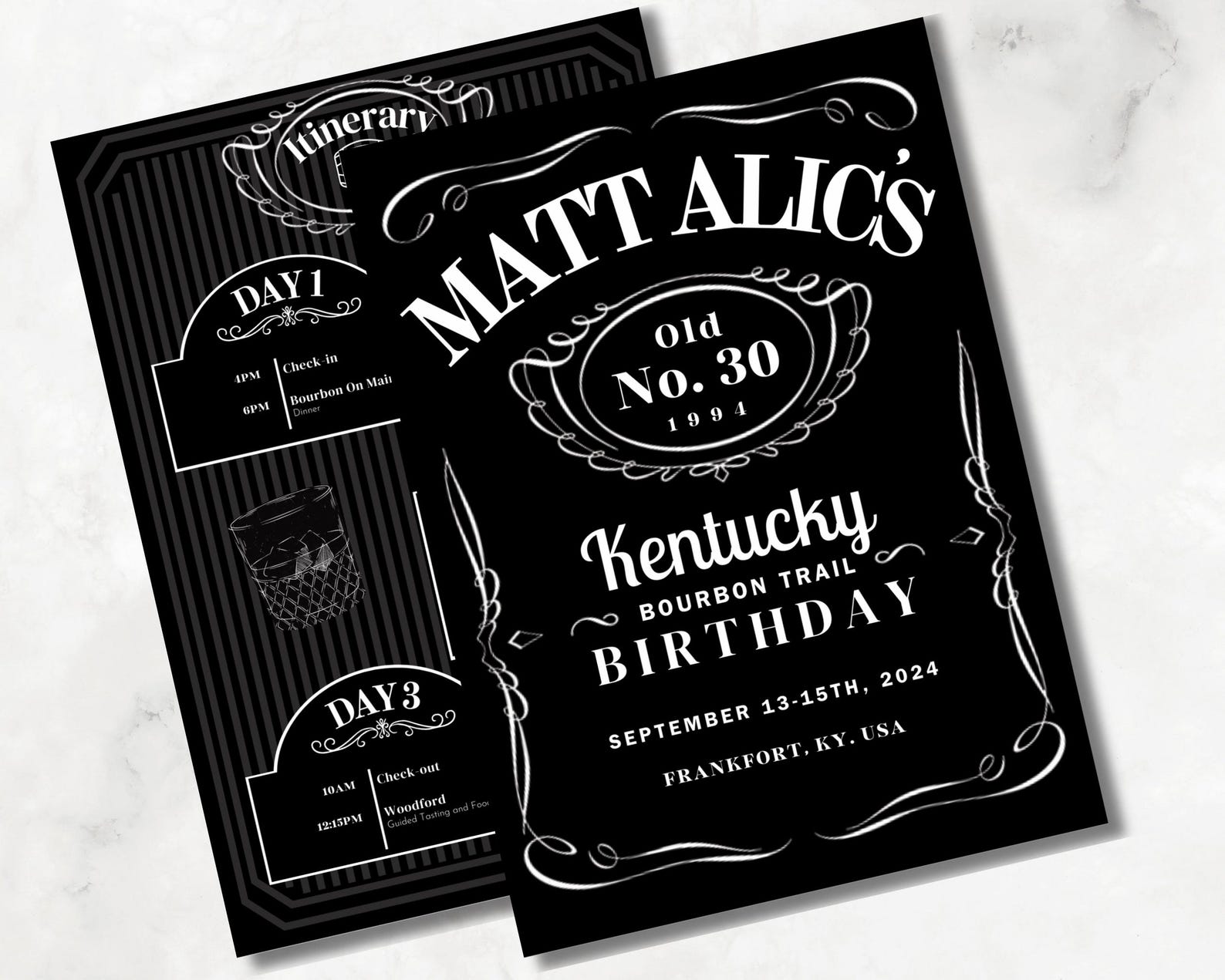 Whiskey Bourbon Trail Birthday Party Invitation Template, Aged to ...