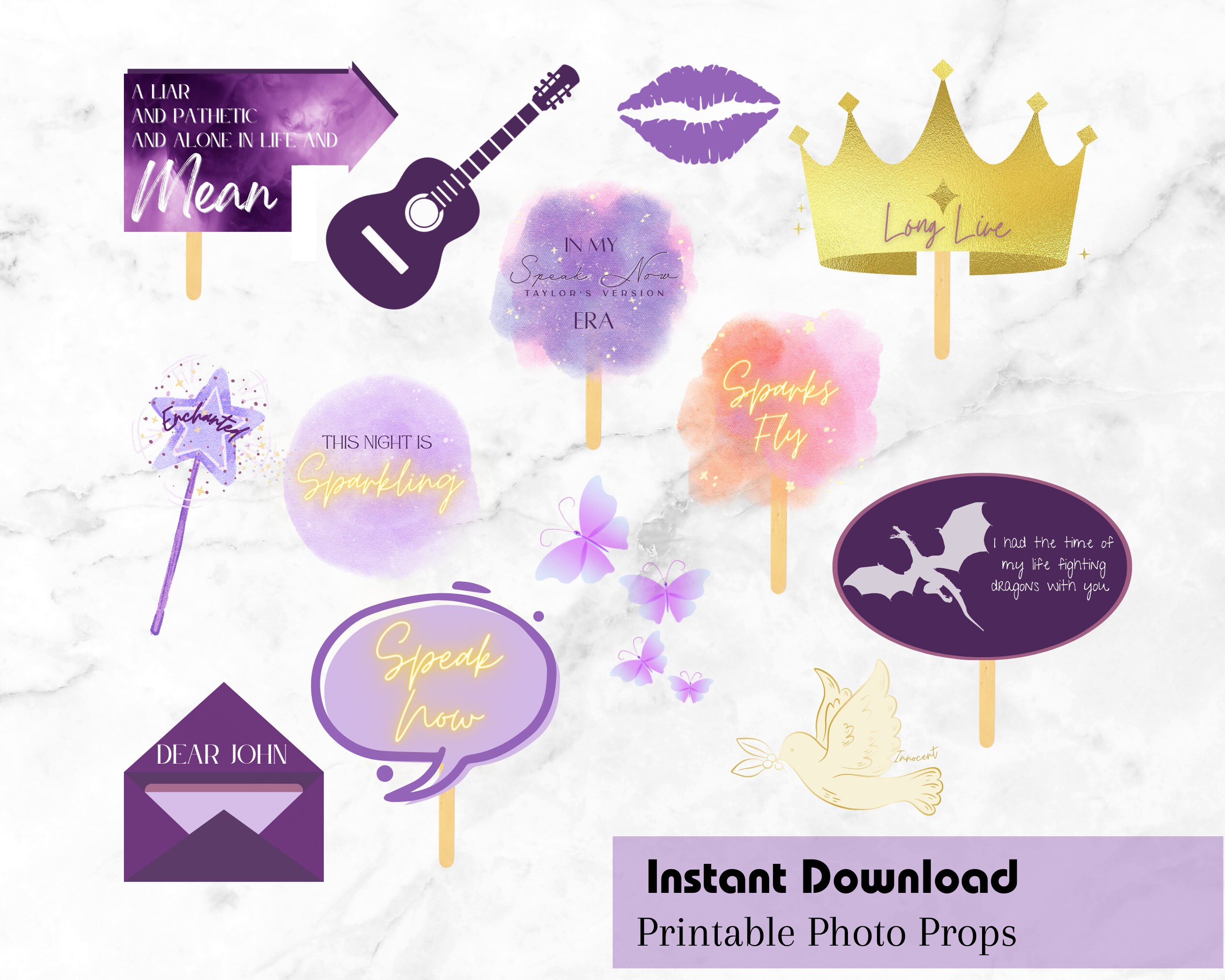 Speak Now Release Party Photo Booth Props Taylor Version - Etsy