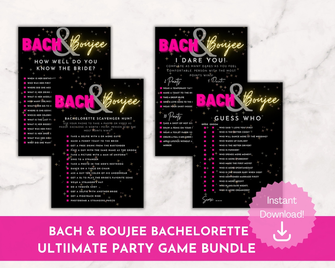 Bach and Boujee Bachelorette Party Ultimate Game Pack, Bride and Boujee ...