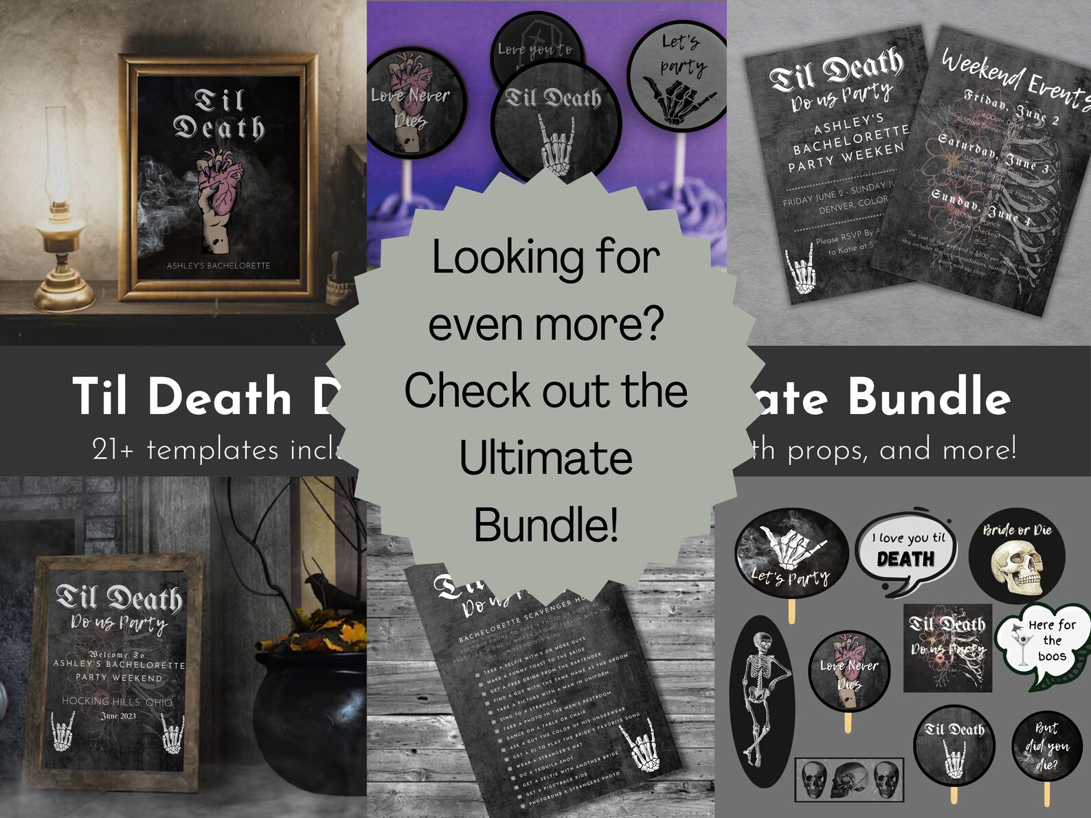 Til Death Do Us Party Bachelorette Party Invitation Template, Bride or ...