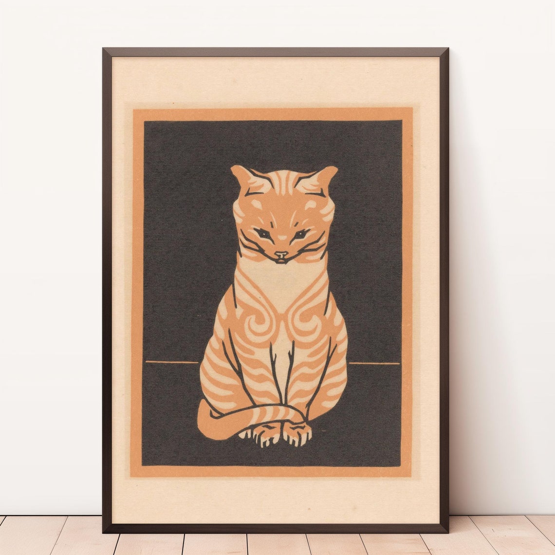 Sitting Cat | Printable Wall Art | Cat Wall Decor | Art Print | Animal ...