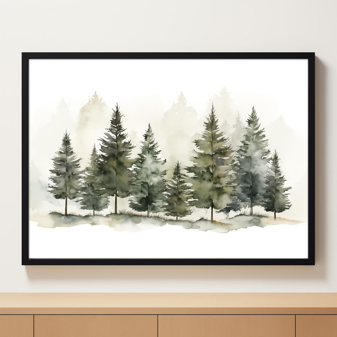Christmas Tree Prints | Watercolor Pine Trees | Holiday Wall Art | Fir ...