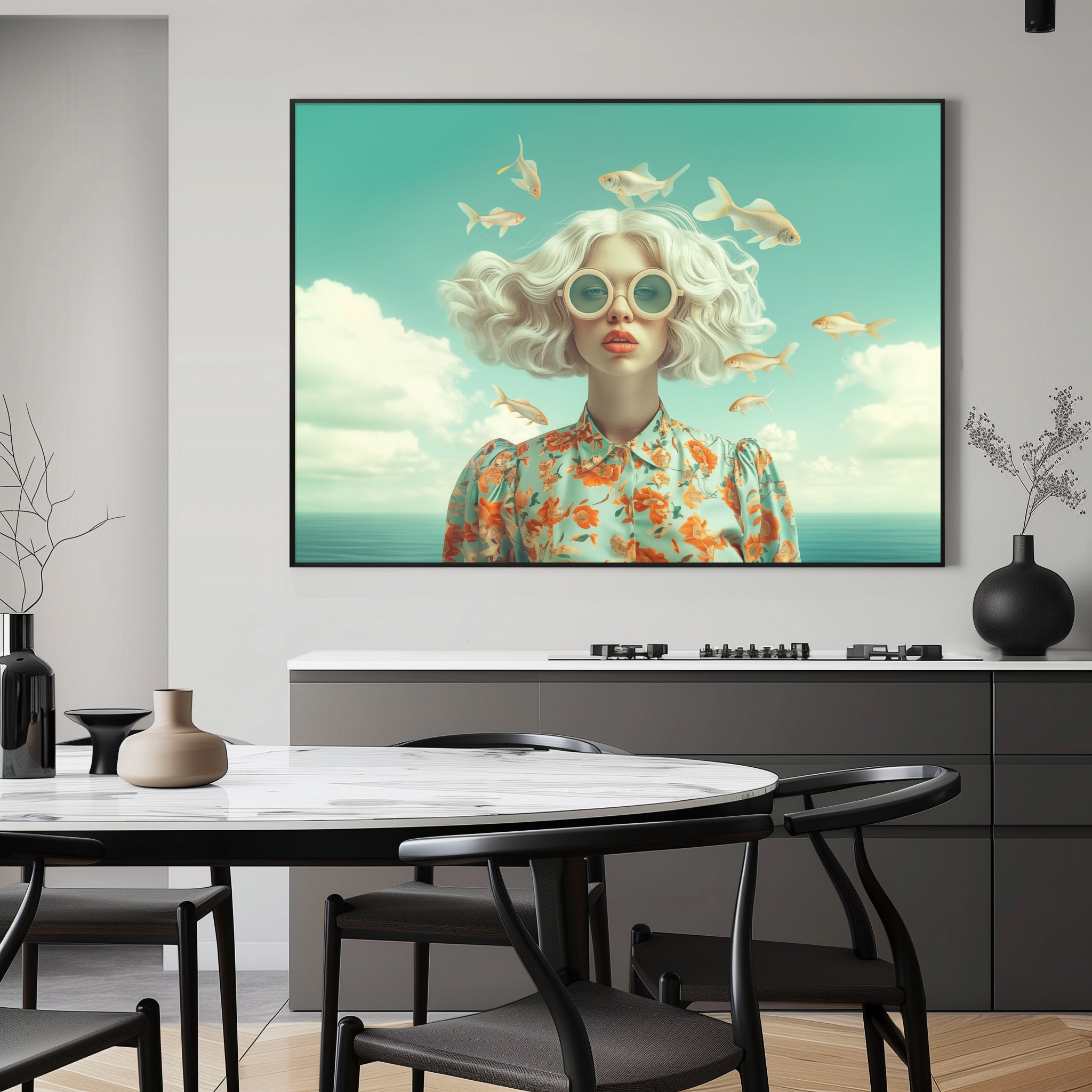 Fashion Portrait Print, Retro Style Art, Cinematic Print, Vintage ...
