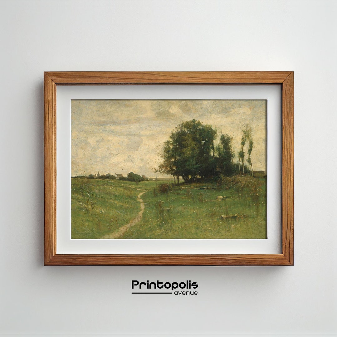 Country Road With a Tree Countryside Prints Spring Meadow - Etsy