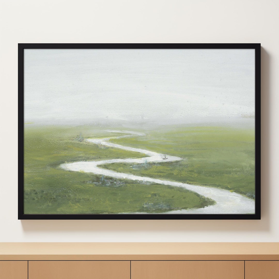 Watercolor River Landscape | Meander Belt | Art Print | Home Decor ...