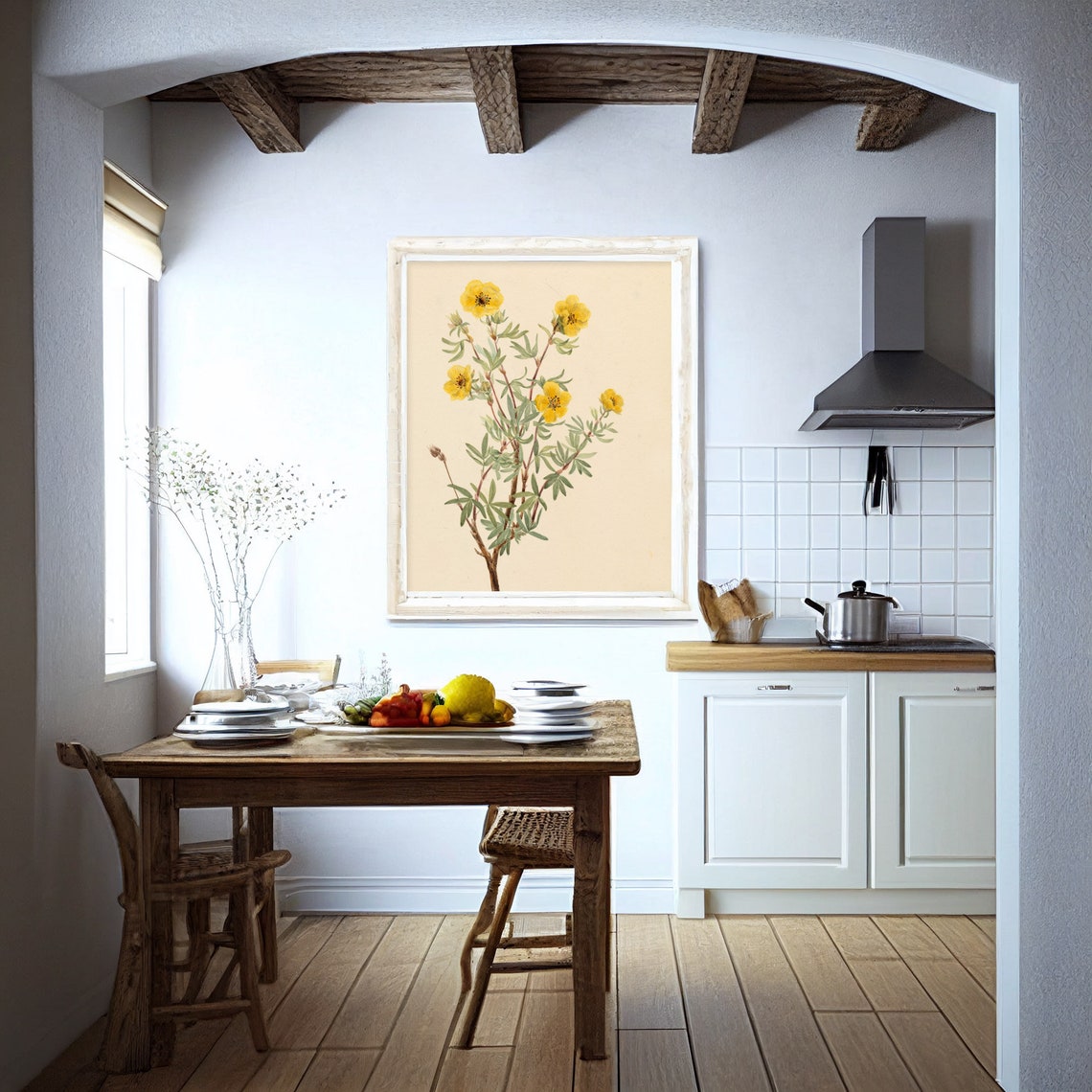 Yellow Antique Botanical Print | Botanical Wall Art Print Instant ...