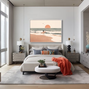 Girl With Surfboard Print, Beach Wall Art, Surf and Sunset Print, Surf ...