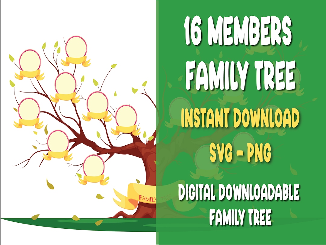 Printable Family Tree | 16 Members Family Tree | Instant Download ...