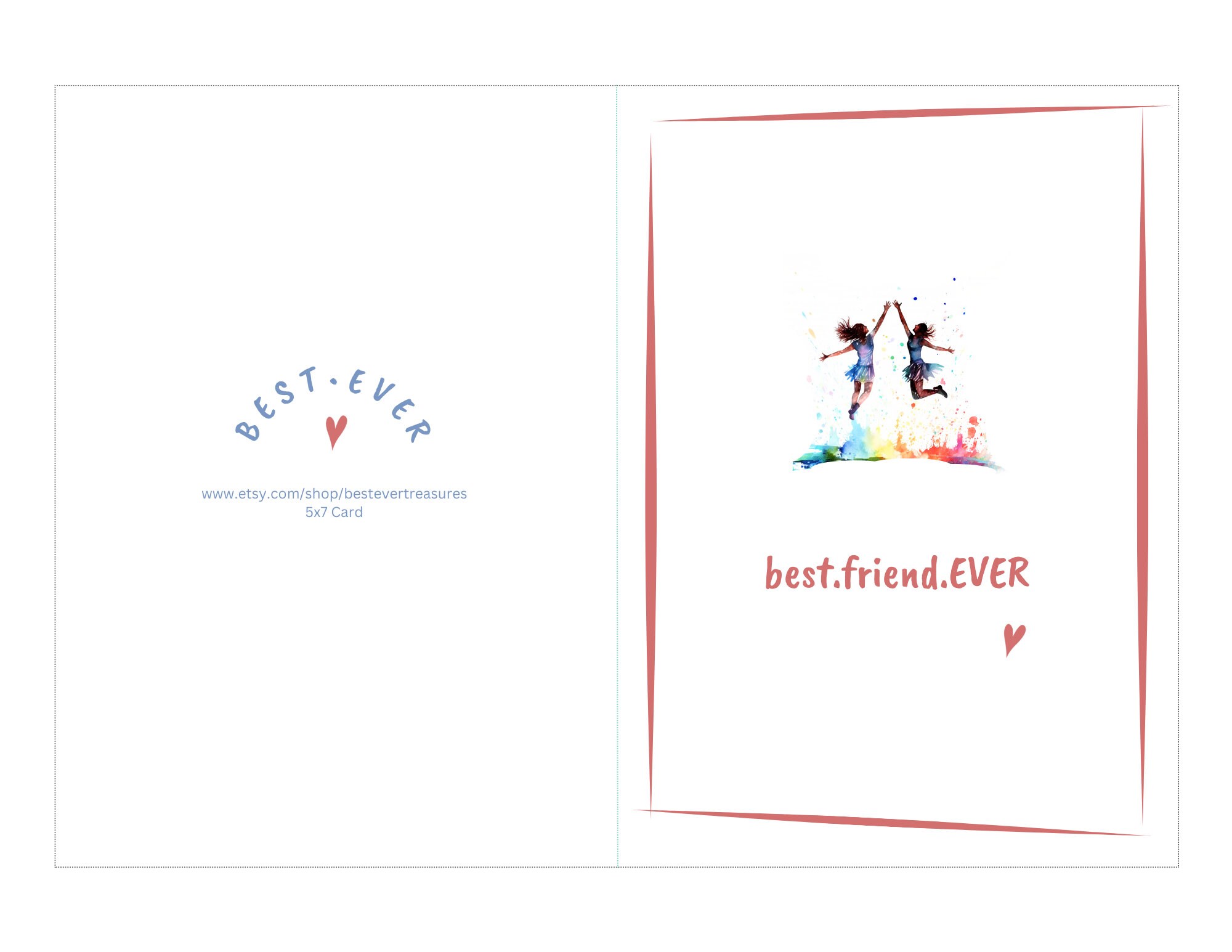INSTANT Digital Download Greeting Card Best Friend Ever - Etsy