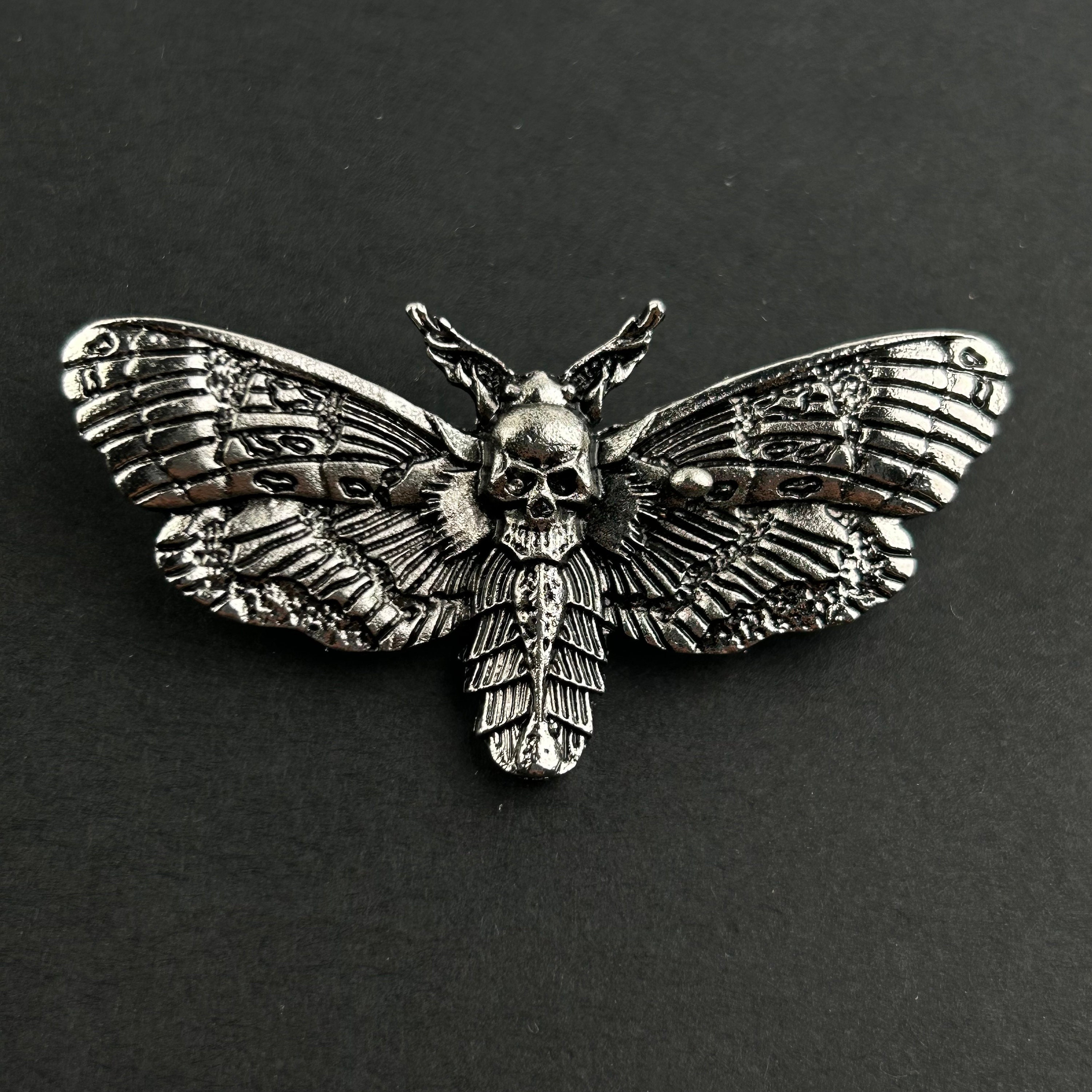 Mystical Death Skull Moth Butterfly Brooch Pin Unique Gothic Jewelry - Etsy