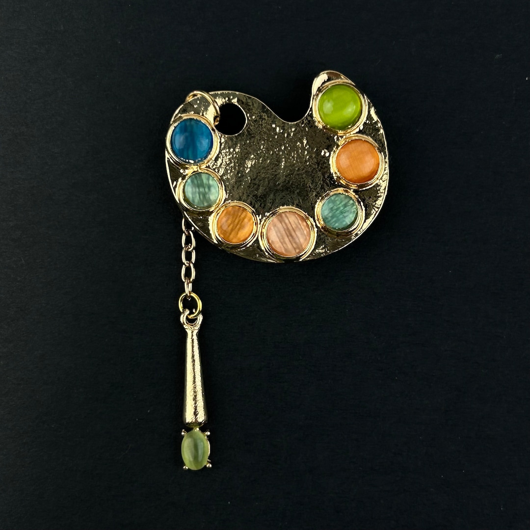 Palette and Paint Brush Brooch Pin ~ Unique Gifts for Artists Who Draw ...