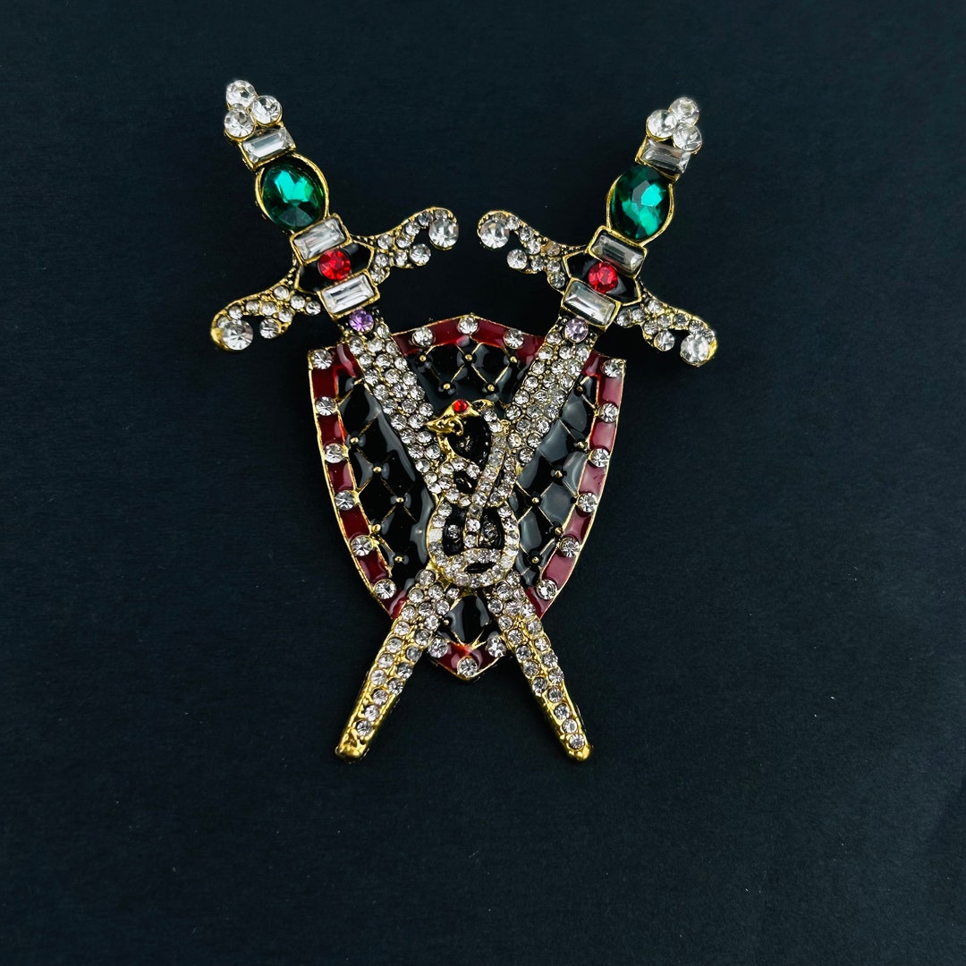 Medieval Shield and Sword Brooch Pin ~ Swords and Snake Shield Brooch ...