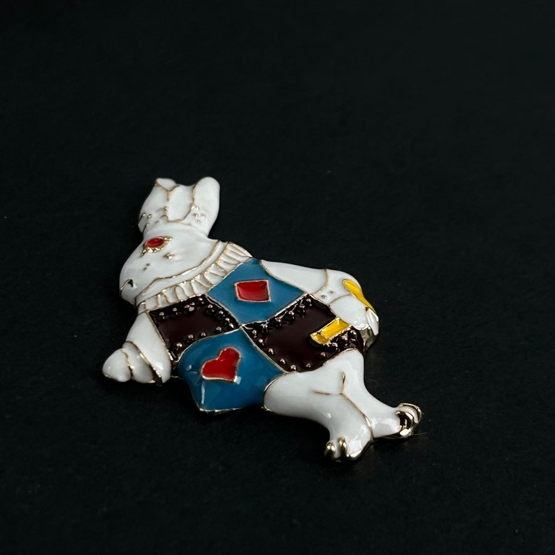 Whimsical White Rabbit Enamel Pin Inspired by Alice in Wonderland - Etsy