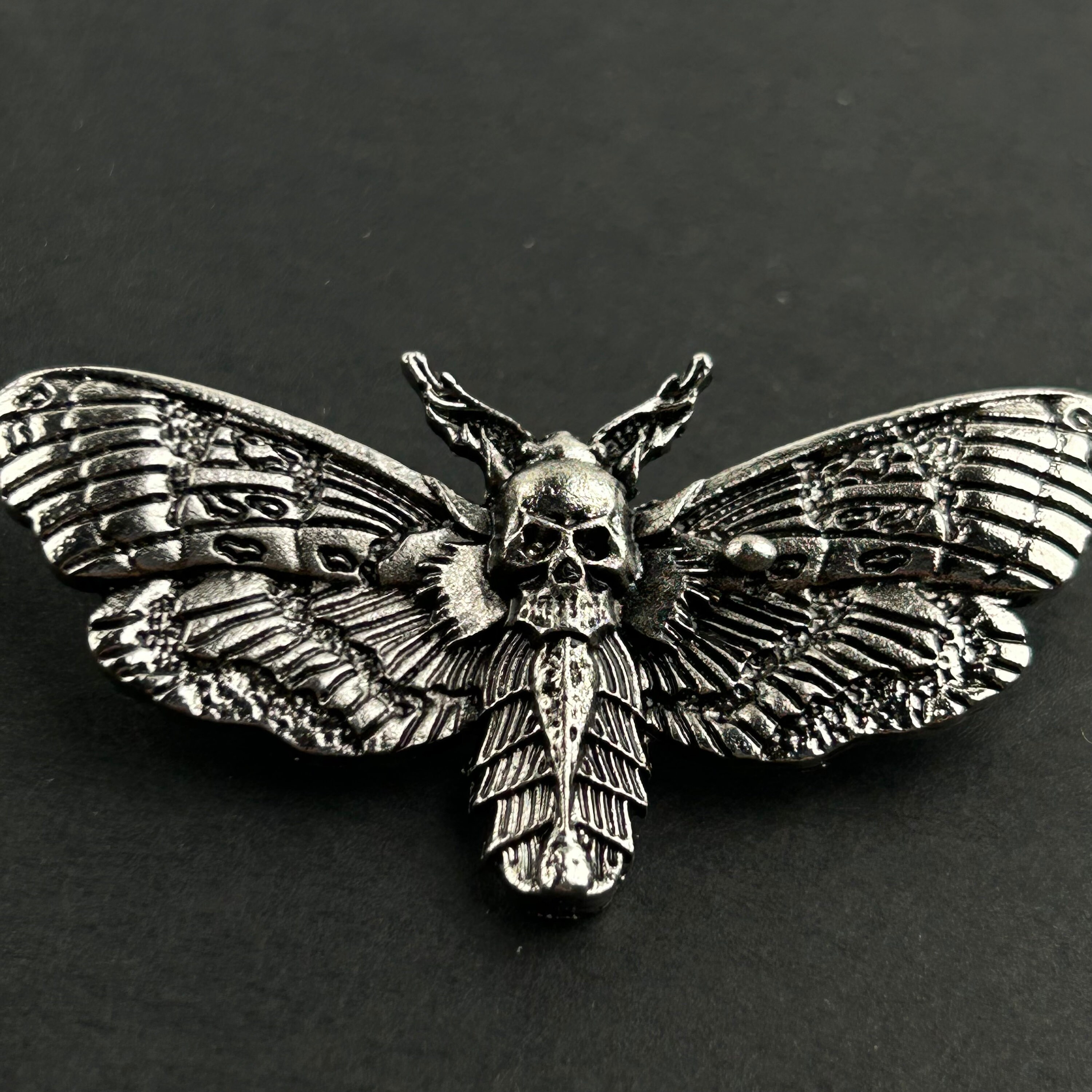 Mystical Death Skull Moth Butterfly Brooch Pin Unique Gothic Jewelry - Etsy