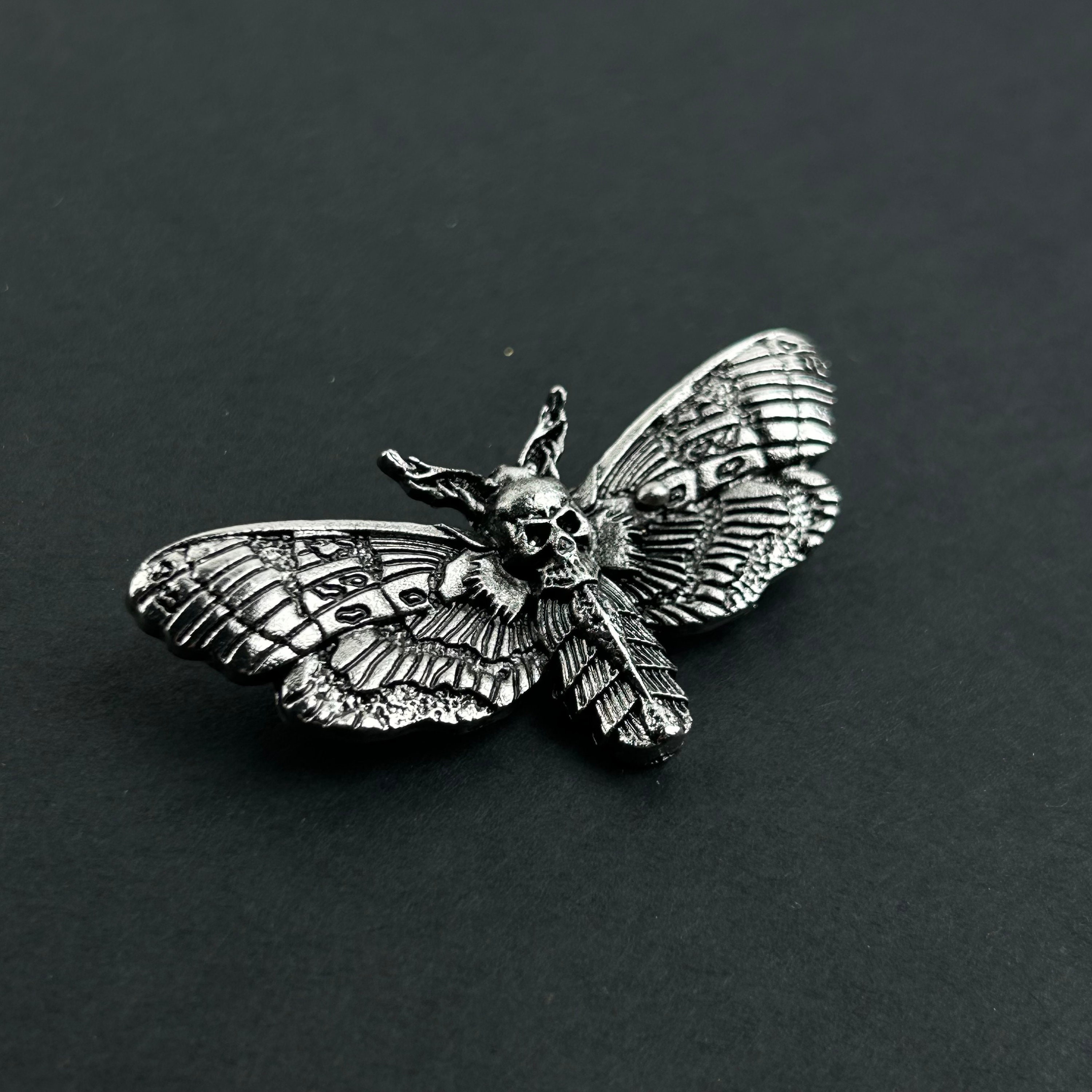 Mystical Death Skull Moth Butterfly Brooch Pin Unique Gothic Jewelry - Etsy
