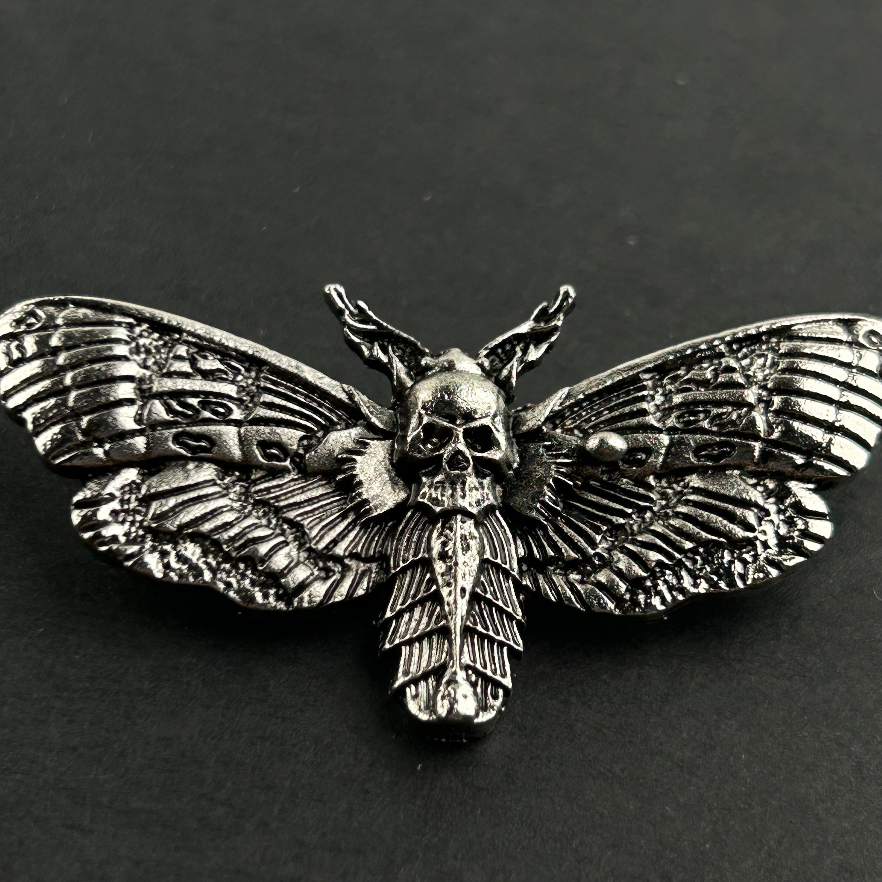 Mystical Death Skull Moth Butterfly Brooch Pin Unique Gothic Jewelry - Etsy