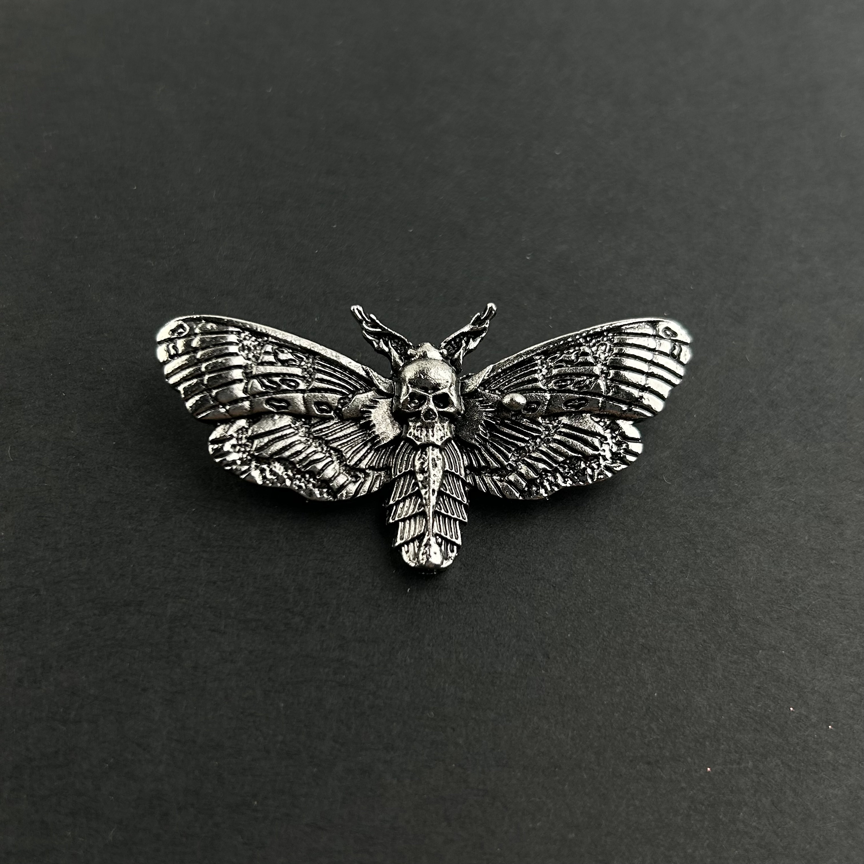 Mystical Death Skull Moth Butterfly Brooch Pin Unique Gothic Jewelry - Etsy