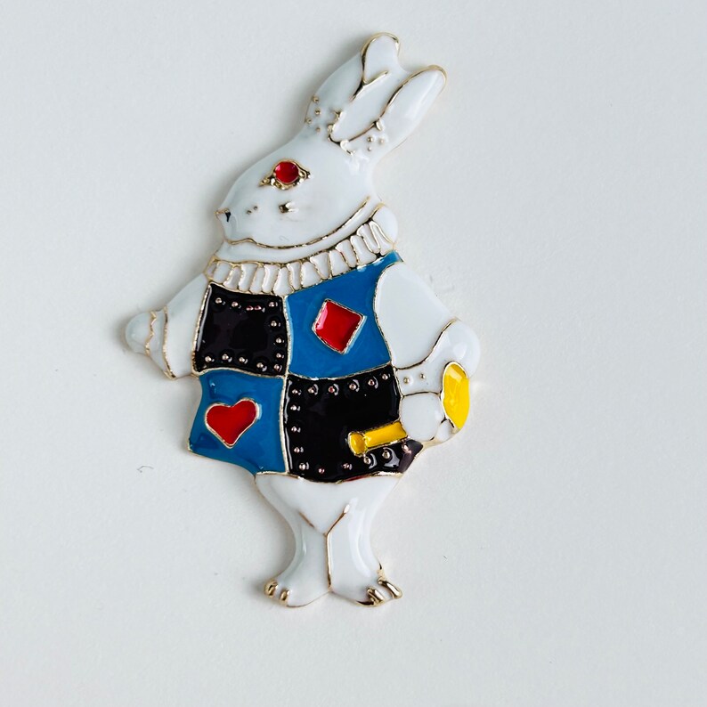 Whimsical White Rabbit Enamel Pin Inspired by Alice in Wonderland - Etsy