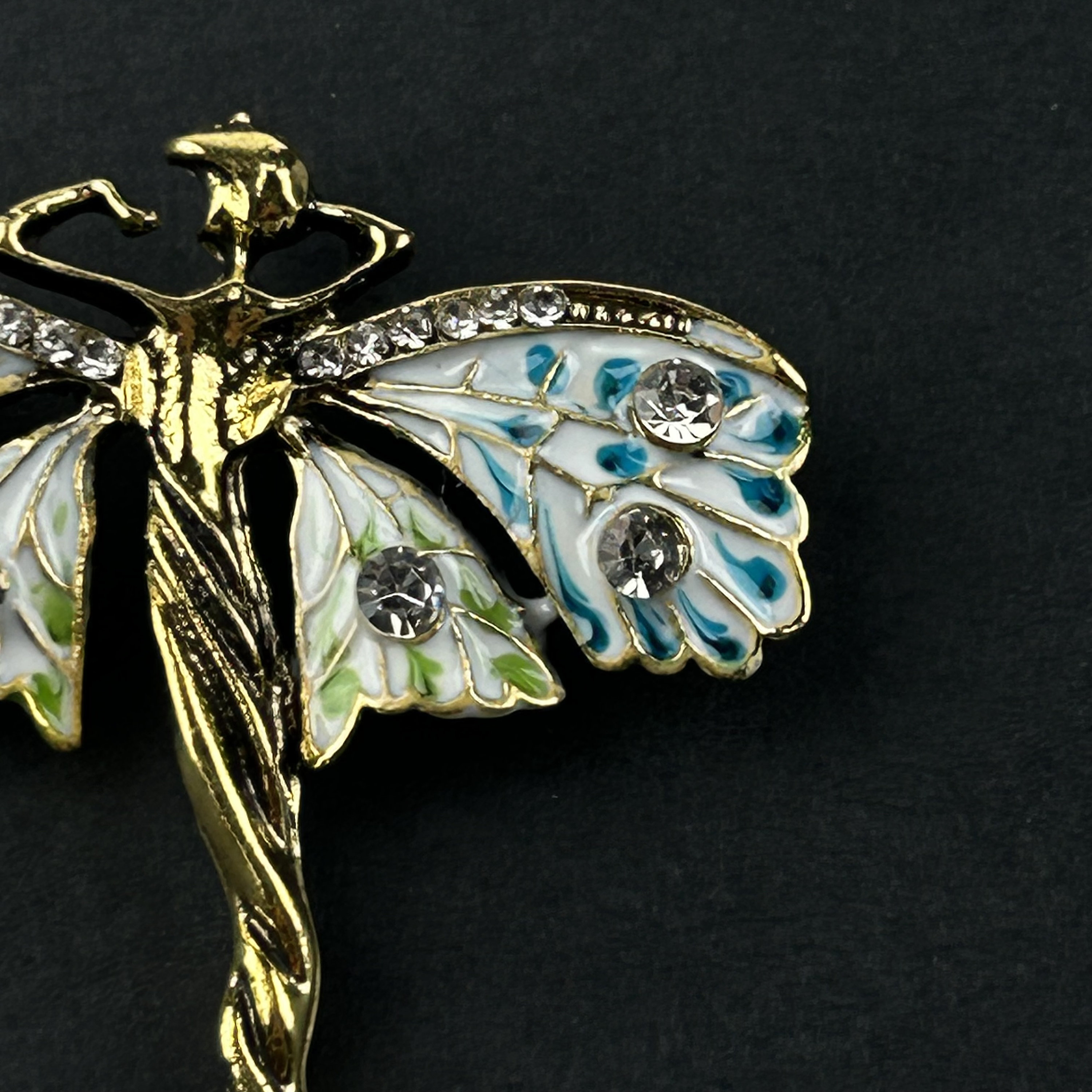 Stunning Art Nouveau Style Butterfly Lady Brooch Pendant Vintage ...
