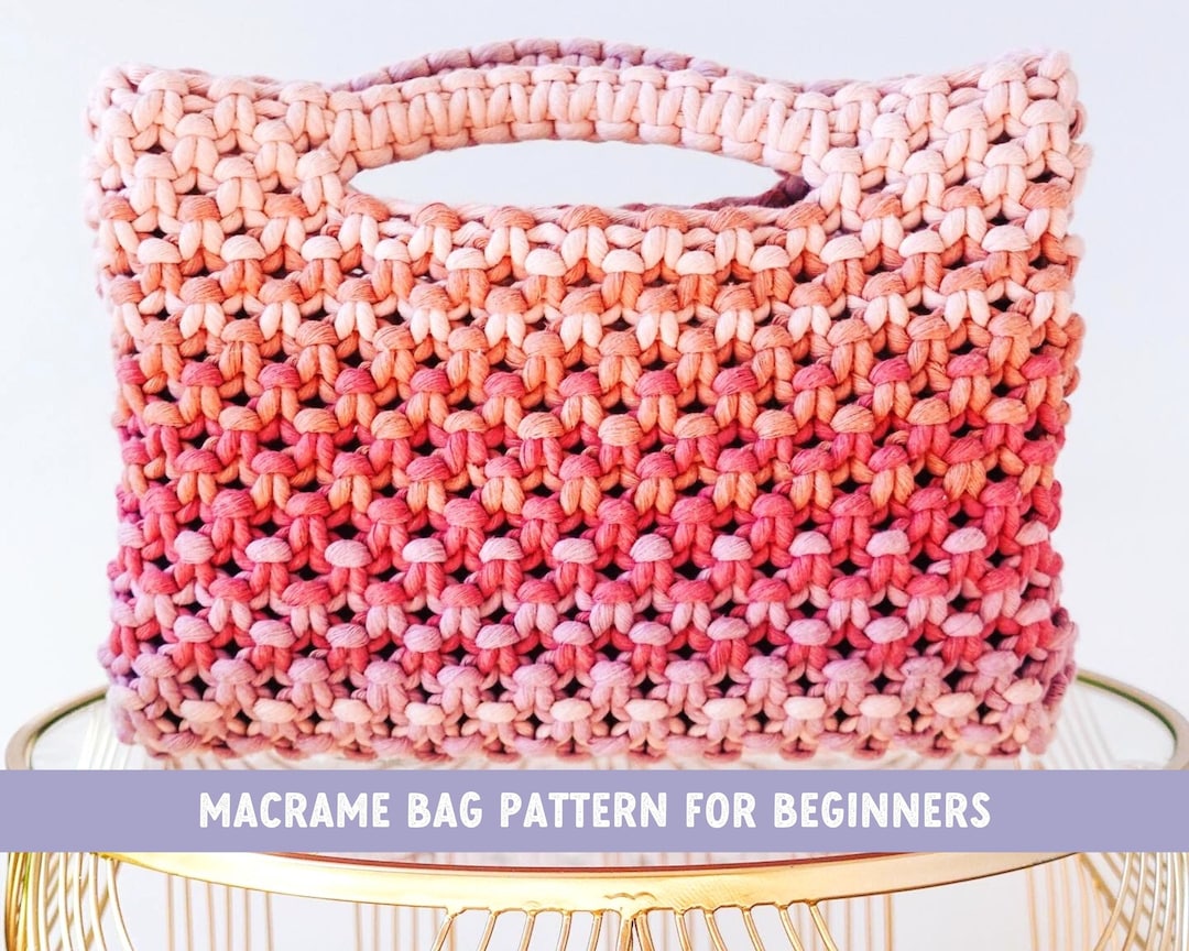 Macrame Bag PDF PATTERN | Easy DIY Macrame Bag Tutorial for Beginners ...