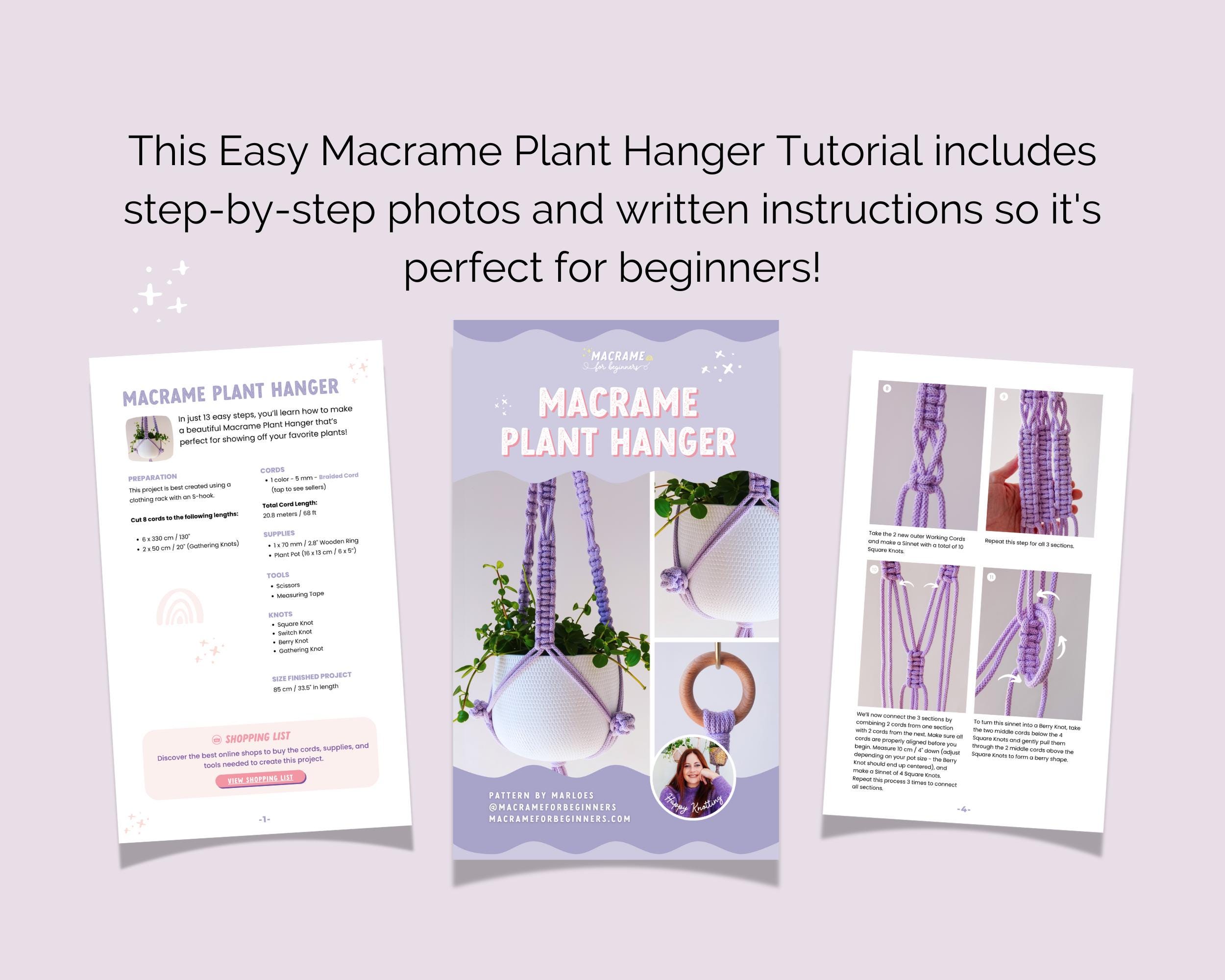 Macrame Plant Hanger PDF PATTERN | Macrame Plant Hanger Tutorial for ...