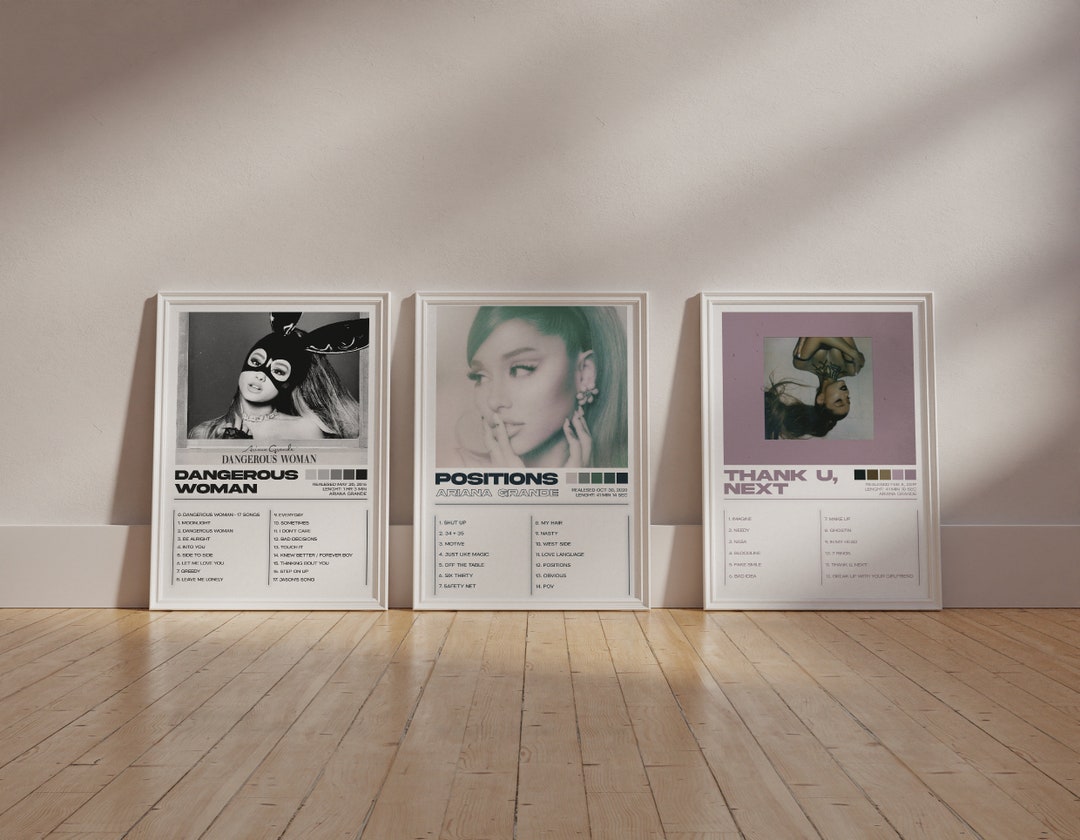 Ariana Grande Posters 3 Pack, Ariana Grande Albums Art Cover Wall Print ...