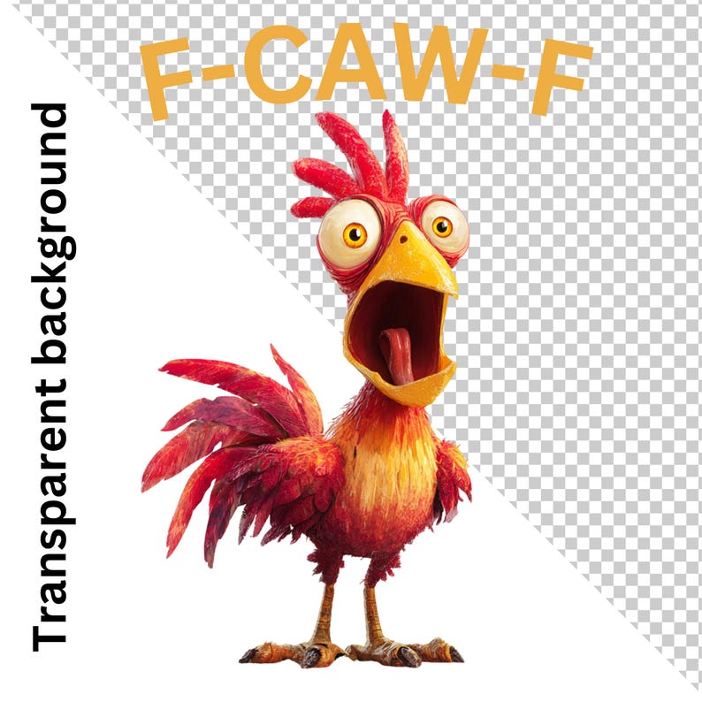 F-caw-f Chicken Funny PNG Crazy Rooster Meme Shirt Design Screaming Hen ...