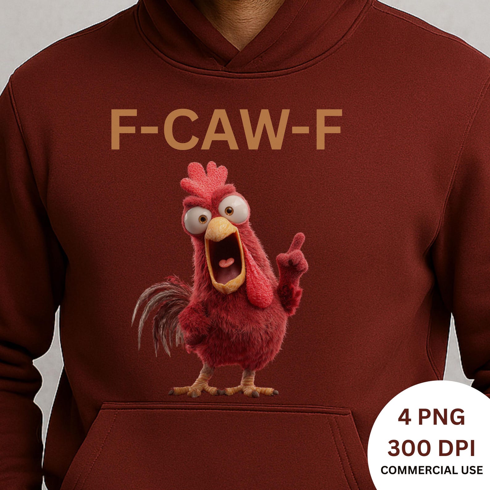 F-caw-f Chicken Funny PNG Crazy Rooster Meme Shirt Design Screaming Hen ...