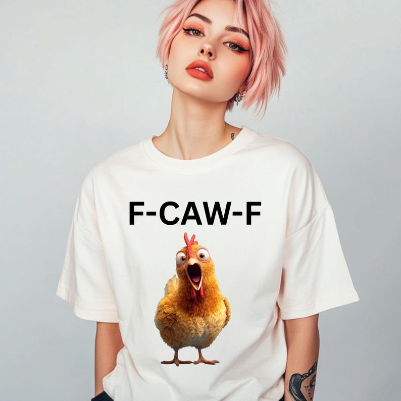 F-Caw-F Chicken Funny PNG Crazy Rooster Meme Shirt Design Screaming Hen ...
