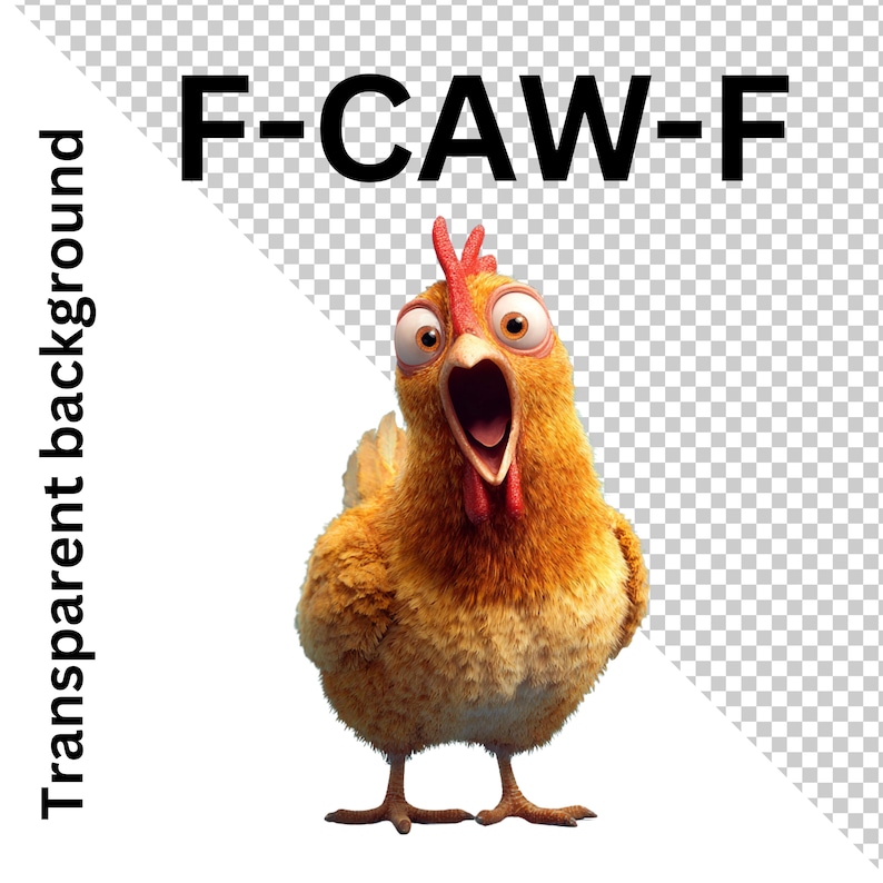 F-caw-f Chicken Funny PNG Crazy Rooster Meme Shirt Design Screaming Hen ...
