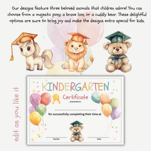 Preschool Graduation Certificate, Kindergarten Editable Template ...