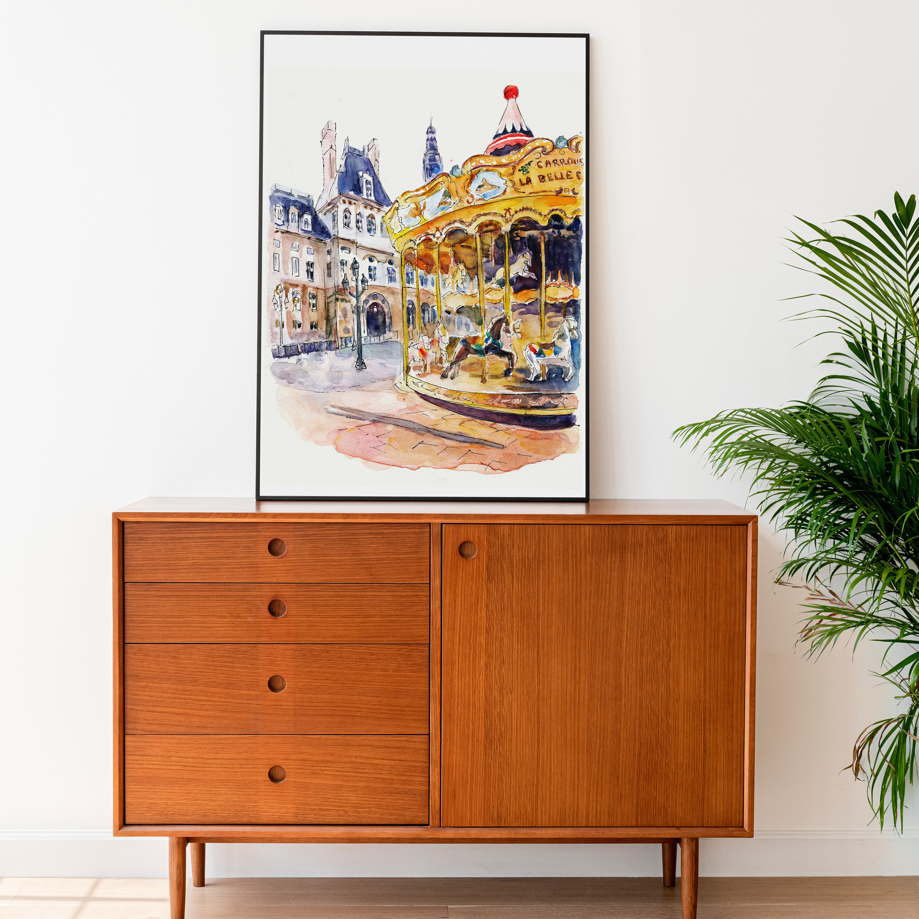 Paris Watercolor Painting / Paris Poster / Paris Wall Art / Paris ...