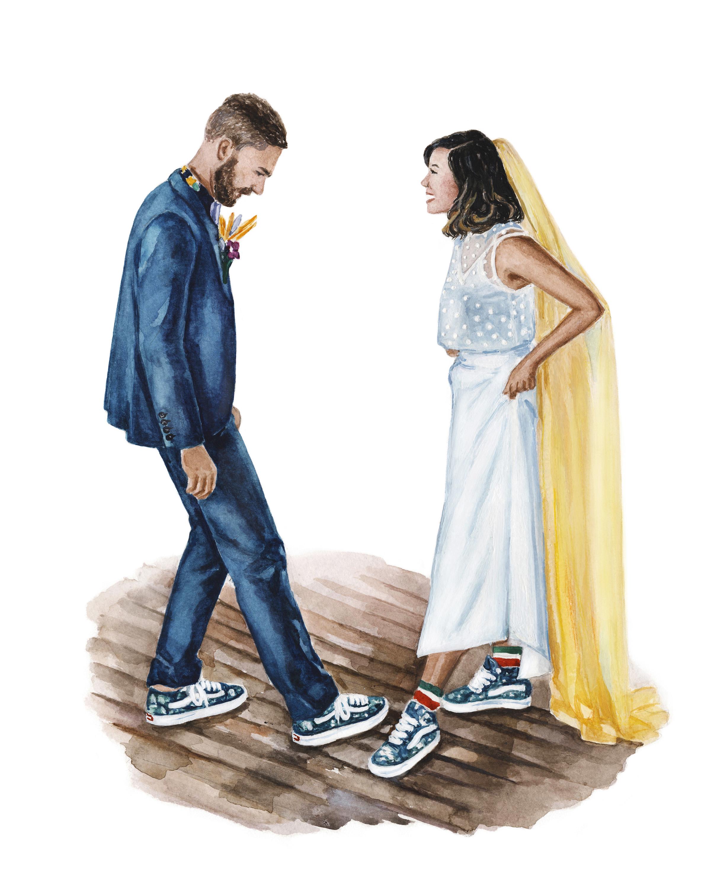 Custom Wedding Portrait / Hand Painted Watercolor Portrait ...
