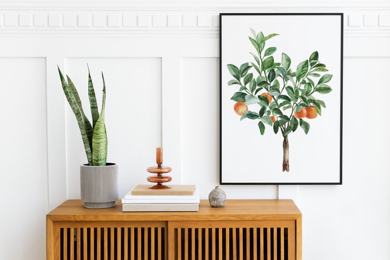 ORANGE TREE PRINT - Instant Download / Citrus Tree Watercolor Painting ...