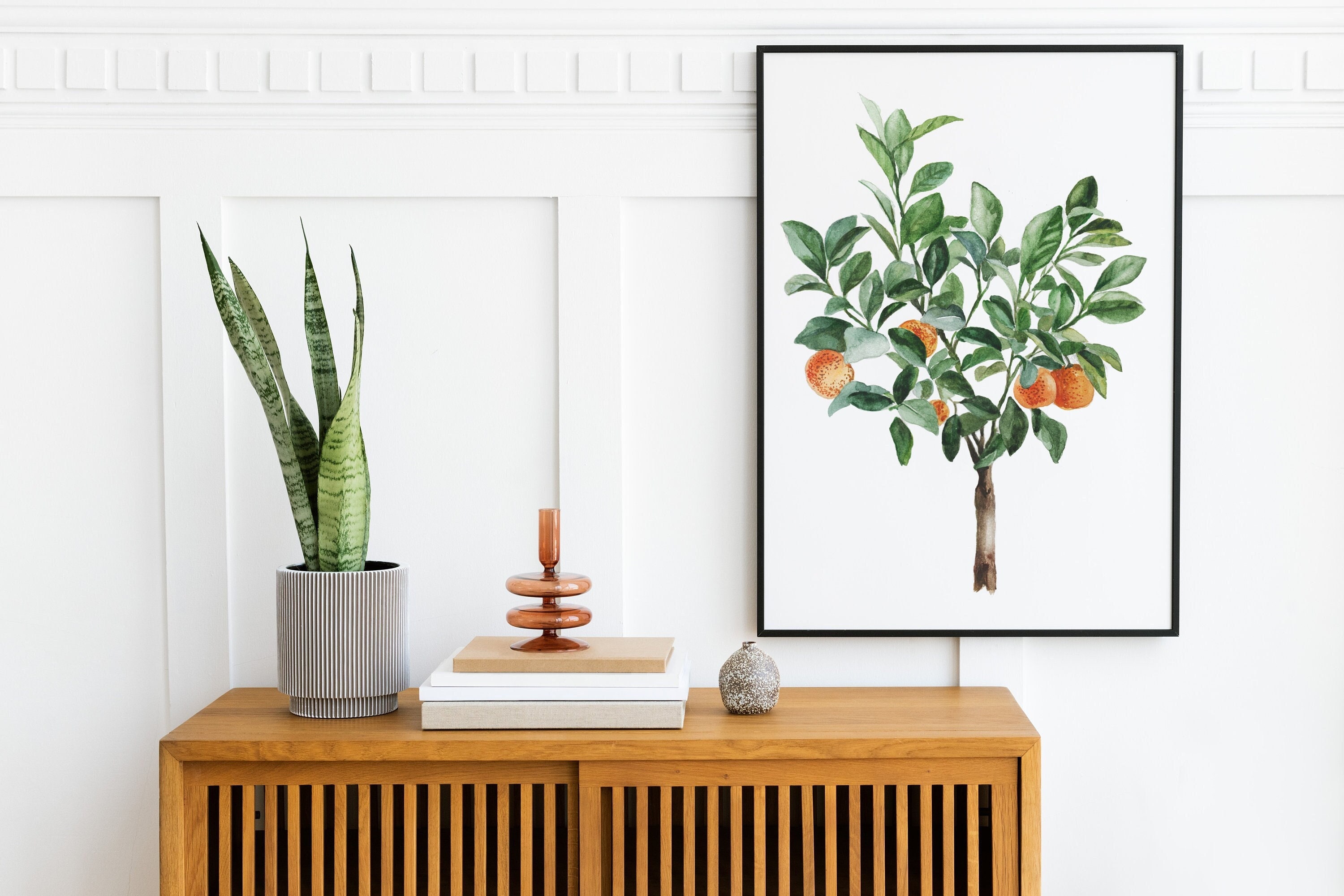 ORANGE TREE PRINT - Instant Download / Citrus Tree Watercolor Painting ...