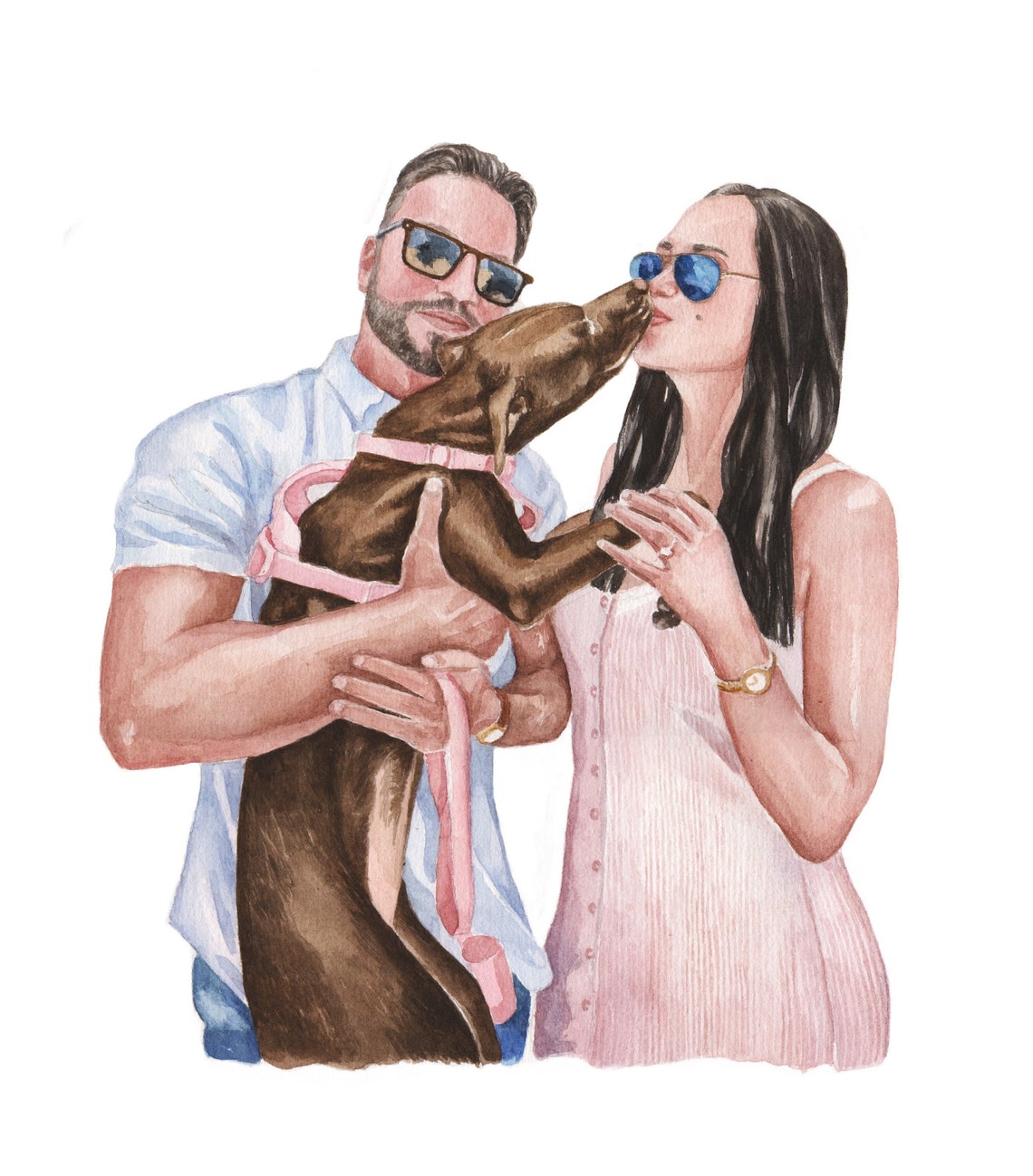 Custom Wedding Portrait / Hand Painted Watercolor Portrait ...