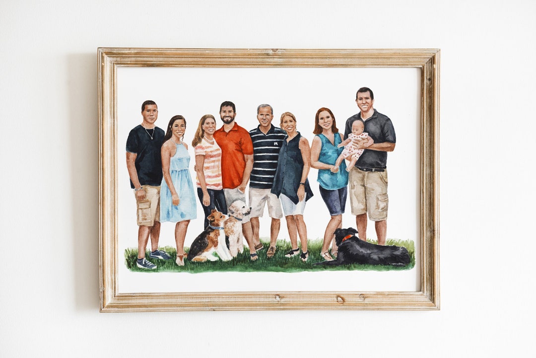 Custom Family Portrait / Hand-painted Portrait From Photo / Family ...