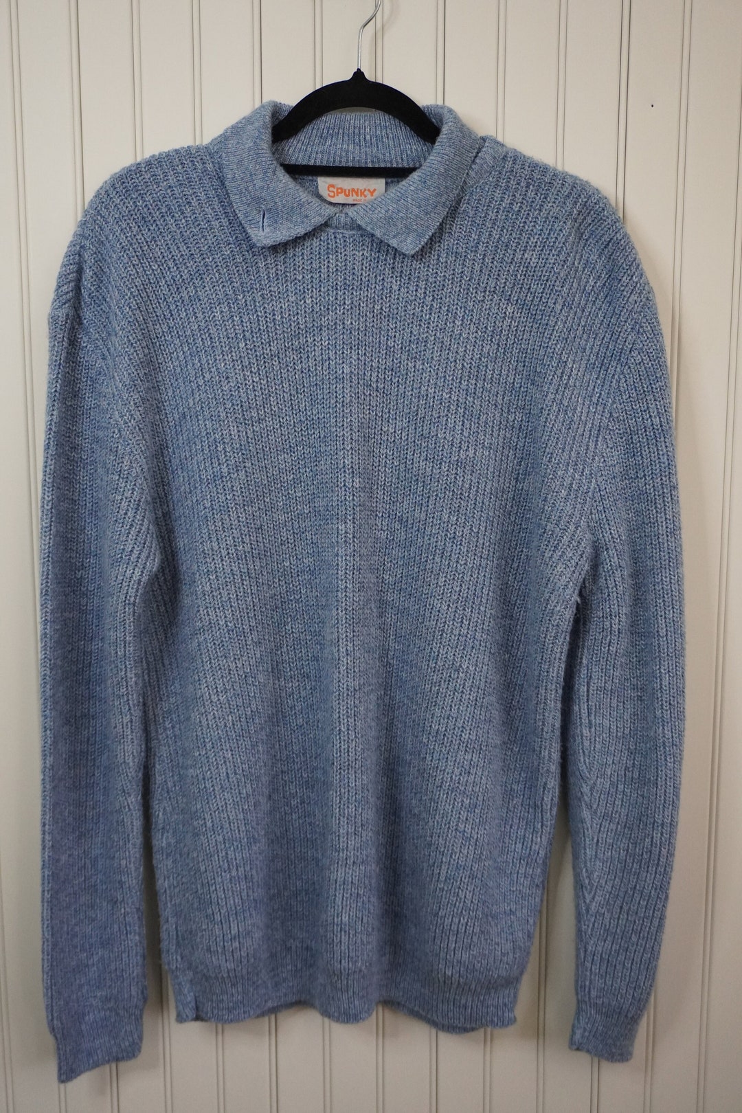 Vintage Spunky Collared Sweater Blue Size L 221 - Etsy