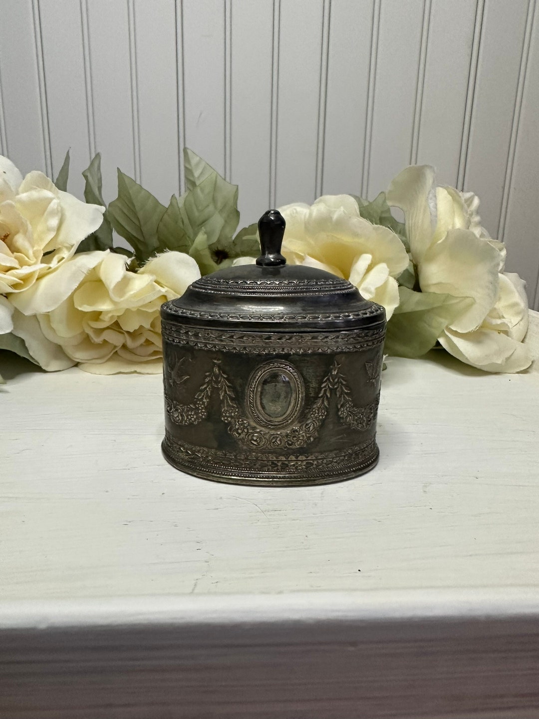 Vintage Beverly Clark Collection - Silver Plated - Trinket Box - Oval ...