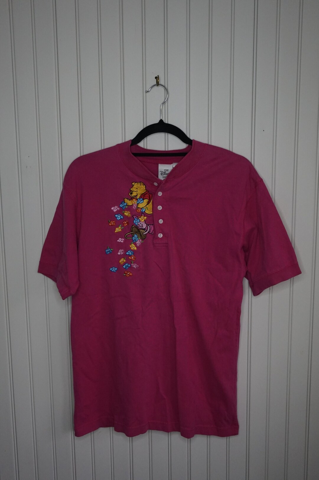 The Disney Store Winnie the Pooh Embroidered Henley Short Sleeve Shirt ...